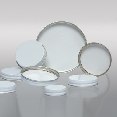 53-400 White Metal Cap, Pulp Polyethylene Lined, Each