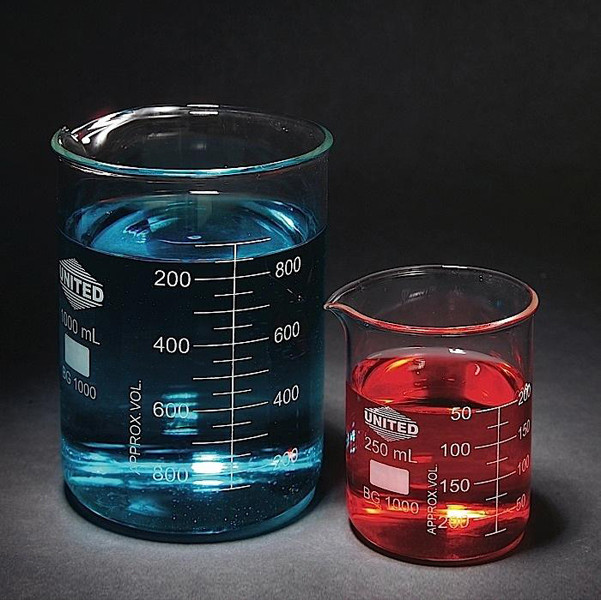 United Scientific BG1000-600 Beakers, Low Form, Borosilicate Glass, 600 ...