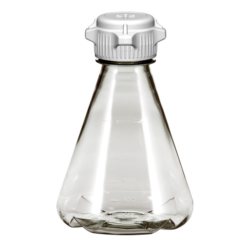 Erlenmeyer Flask, Baffled, Vented, PC, 1 Liter with 53B Cap, Sterile ...