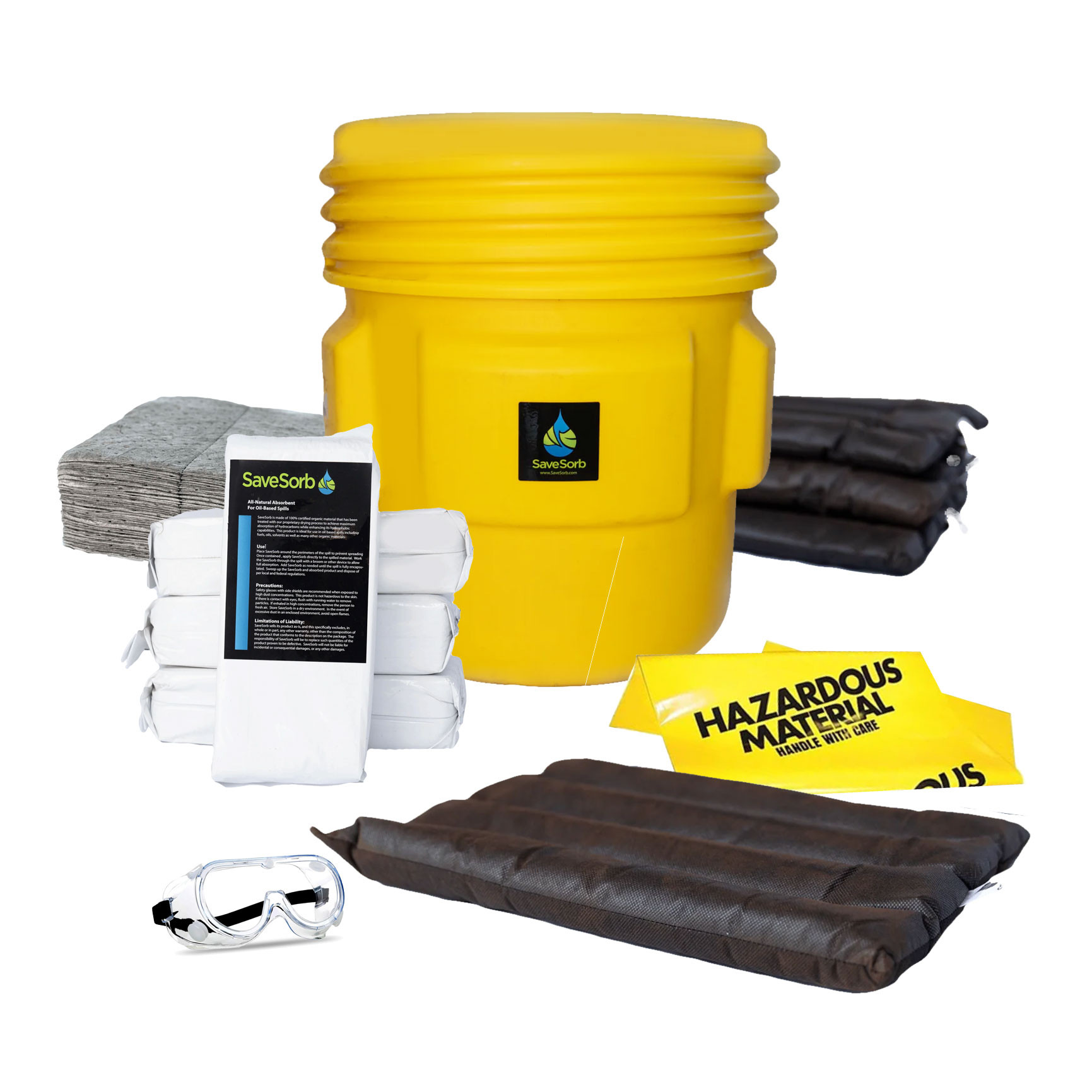 Eco-Friendly Spill Kit, XL Standard, Absorbs 45 gallons Oil & HazMat ...