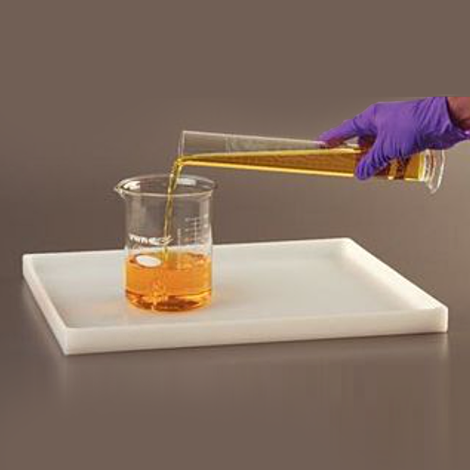 Secondary Spill Containment Tray, Polyethylene, 3/16" Thick, Choose Size