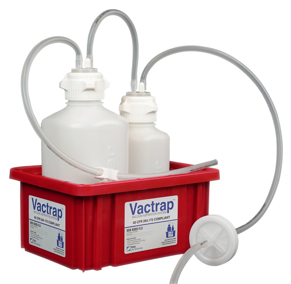 Vactrap 2 Liter + 1 Liter HDPE Bottle, 0.2um PTFE Vent Filter, Red ...