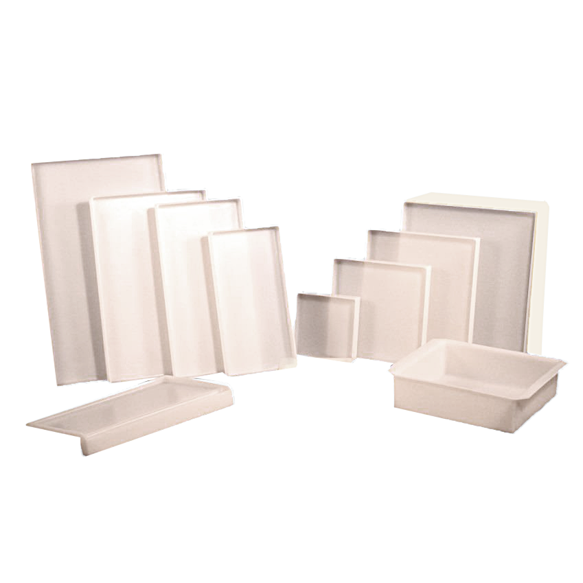 Secondary Spill Containment Tray, Polyethylene, 3/16" Thick, Choose Size