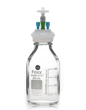 PUREGRIP Universal HPLC Solvent Bottle Kit:, 500mL Clear Bottle, 3-Port ...