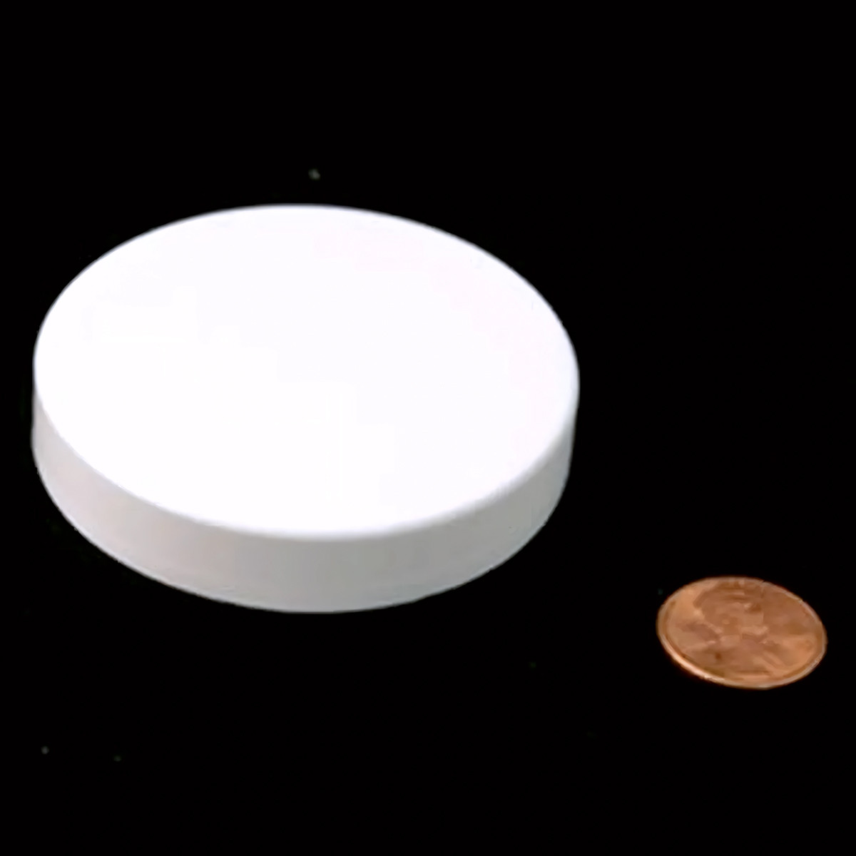 63mm (63-400) White Polypropylene Heat Seal Lined Smooth Cap, case/1100
