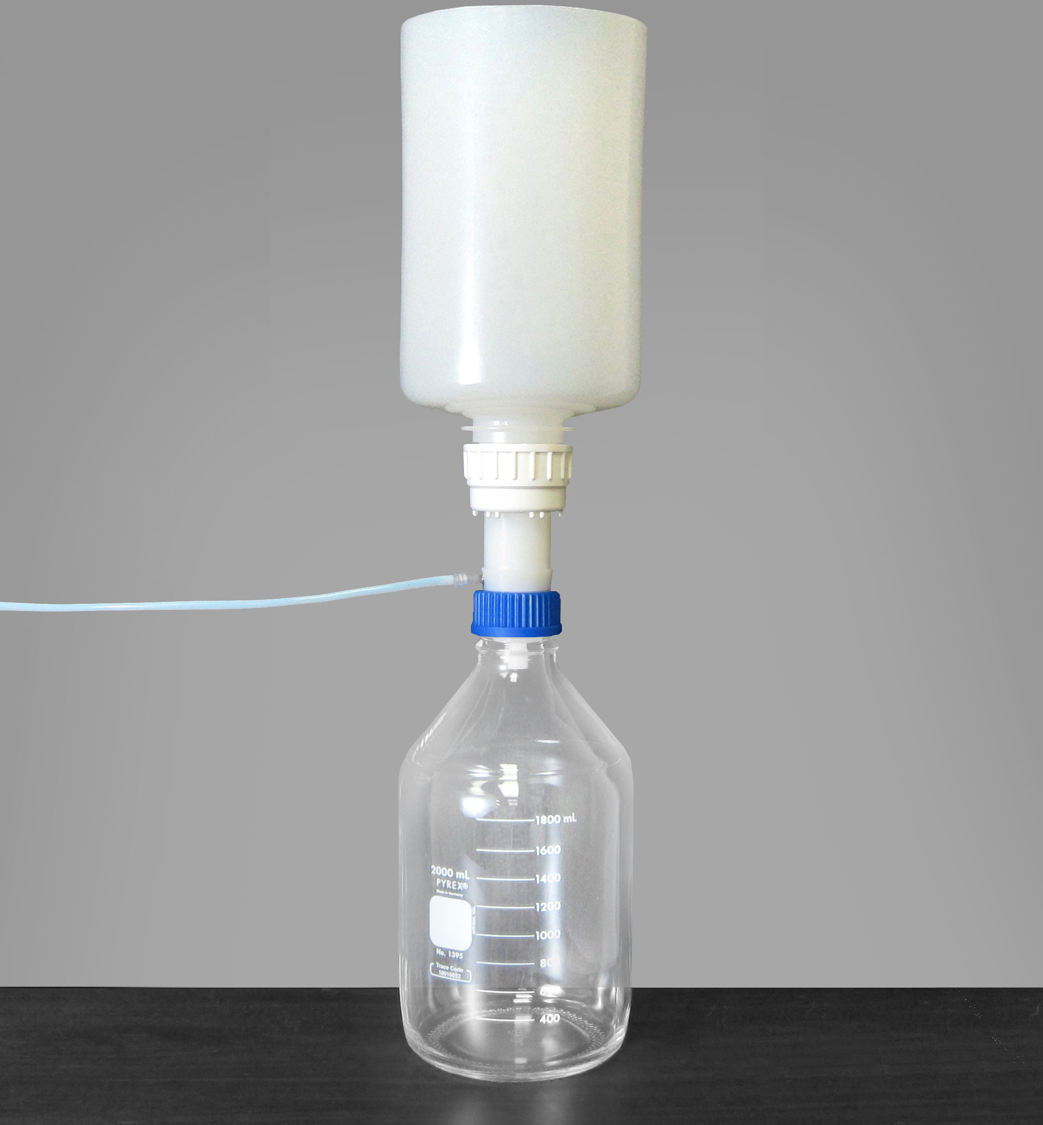 2 Liter Vacuum Funnel, Filter System, PP with Steel Vacuum Port