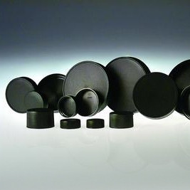 89-400 Black Ribbed PP Cap, Unlined, Each