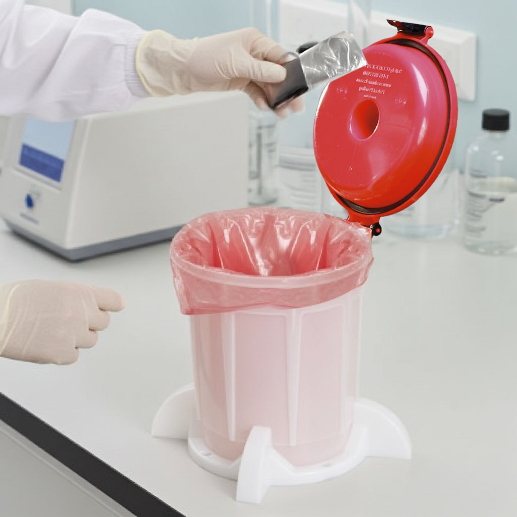 Bench Top Solid Waste Container, 5 Liter with Lid