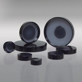 70-400 Black Phenolic Cap with Solid Polyethylene Liner, Each