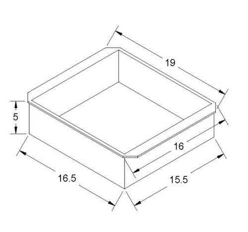 Secondary Spill Containment Tote, Polyethylene, 19 x 5