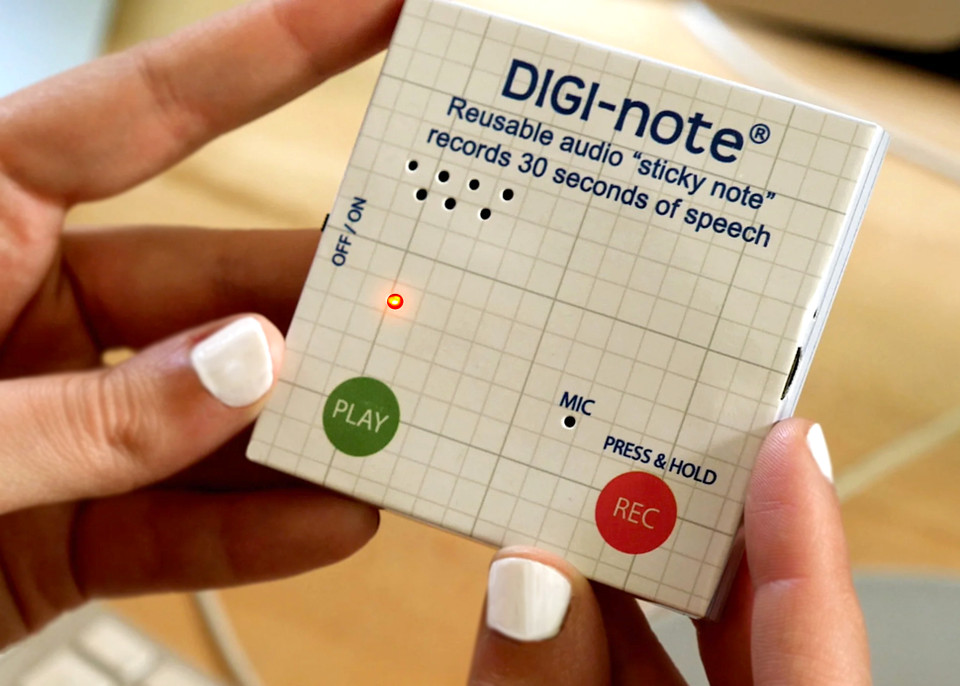 Digi-Note Gen 1, Voice Recording Memo Note Pad, Grid Design