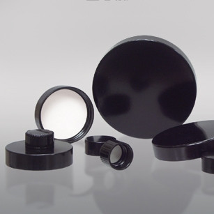 28-400 Black Phenolic Cap with Pulp/Vinyl Liner, Each