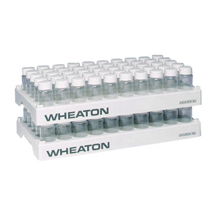 Wheaton® 50 Position PP Vial Rack, 28.1mm Diameter Holes, case/5