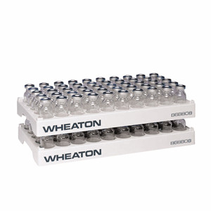 Wheaton® 50 Position PP Vial Rack, 30mm Diameter Holes, case/5