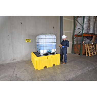 Single IBC Tote Spill Pallet Plus, Poly Spill Containment