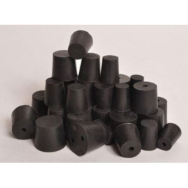 Natural Rubber Stoppers, Two Holes, 1 lb box, Choose Size
