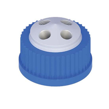 GL32 Port Cap Kit, 1/4-28 UNF, Blue, for 32mm Media Bottles