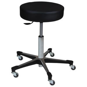 Pneumatic Exam Stool, Black, (5) Leg, Aluminum Base