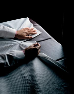 Poly-Perf® Exam Table Paper, Perforated Sheets, 21" x 125" Roll, 9 per case