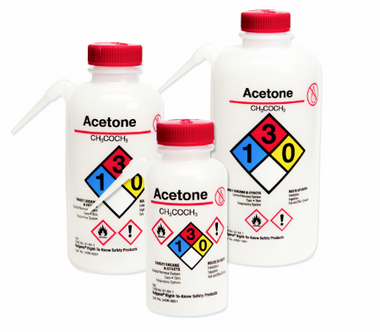 Nalgene® 2436-0501 Wash Bottles Unitary RTK, Acetone LDPE, Red, 500mL ...