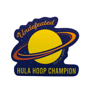 Funny Science Sticker, Holographic Vinyl, 2.66" x 3" Saturn Hula Hoop ...