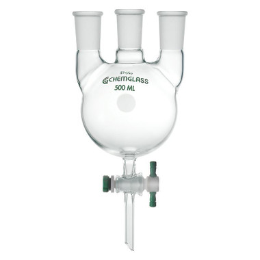 5000mL Heavy Wall 3-Neck Round Bottom Flask with 4mm Stopcock Drain