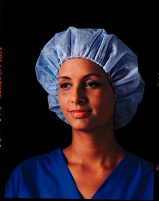 Nurses' Spunbond Bouffant Cap, 24", XL, Blue, case/500