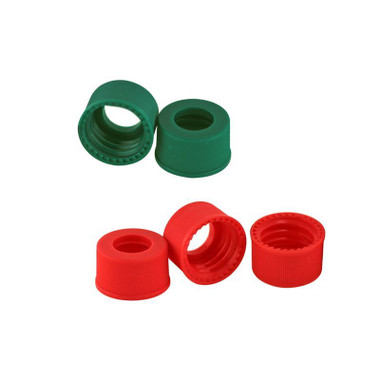 Closure, Screw Thread, 13-425, Black, Open Hole, Polypropylene, pack/100