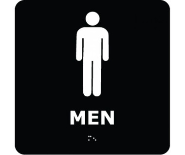 ADA Compliant Braille Men Symbol Entrance Sign