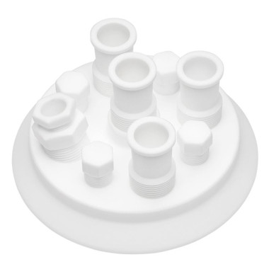 9-Neck PTFE Reaction Vessel Lid, 150mm, 24/40 Outer, 102mm Overall ...