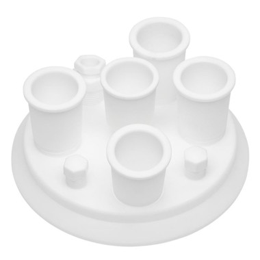 8-Neck PTFE Reaction Vessel Lid, 200mm, 24/40 Outer, 19mm Lasentec ...