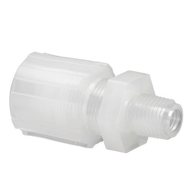 PFA Straight Adapter, 1/8" Compression Fitting to 1/4" NPT, each