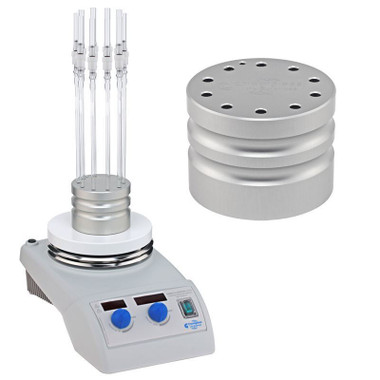 Reaction Heating Block, Anodized Clear, Fits (10) 5mm NMR Tubes , each