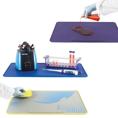 Lab Mat, Silicone, Yellow - Grey/Blue, each