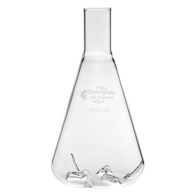 Flask, Shake, 4000mL, 6 Baffles, Delong Neck, Approx OD x Height (mm ...