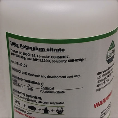 Reagent, Potassium citrate, 100 grams, each