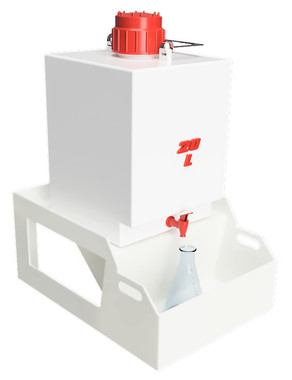 Secondary Container with Deep Dispensing Shelf for 20 Liter Square Carboys