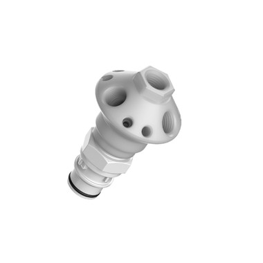 Port Cap Manifold, 10-Port, size L, Polypropylene with poly QD