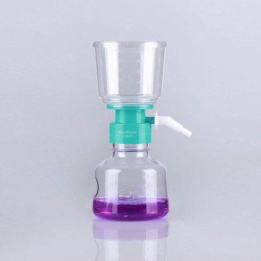 250mL Disposable Vacuum Filtration System, 0.22um, PVDF, Sterile, GL45 ...