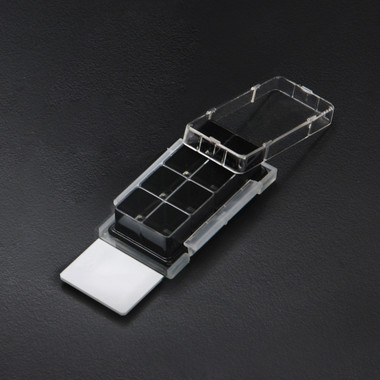 Cell Culture Chamber Slides, 8 well w/glass slide, Black, 0.98 cm2, 0.2 ...