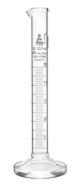 Graduated Cylinder, 5ml, Class A Tolerance +/-0.05ml, Round Base, White ...