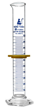 Graduated Cylinder, 100mL, ASTM, Class B Tolerance +/-1 ml, Protective ...
