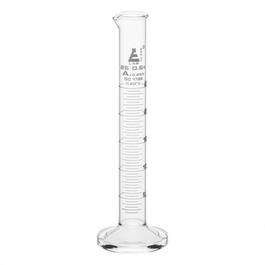 Graduated Cylinder, 25ml, Class A Tolerance +/-0.25ml, Round Base ...