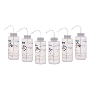 Wash Bottle for Distilled Water, 1000ml, Color Coded Chemical & Safety ...
