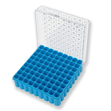 Cryo Storage Box, 81 Place (9 x 9), Polycarbonate, With Hinged Lid, 5/pack