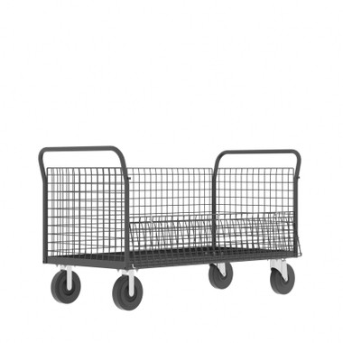 Steel Cage Cart, Platform, 4-Sided, 60"L x 30" W x 37" H, 1600 lb ...