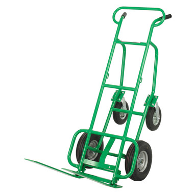 Steel 4-Wheel Pallet Hand Truck, Extended Forks, Steel, (2) Pneumatic ...