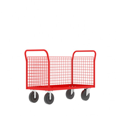 Steel Cage Cart, Platform, 3-Sided, 48"L x 24" W x 37" H, 1600 lb ...