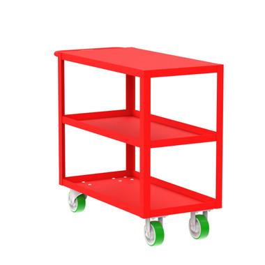 Steel 3-Shelf 12 Gauge Utility Cart, Flat Top, 36"L x 18" W x 36" H ...