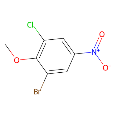 2-Bromo-6-chloro-4-nitroanisole, min 95%, 100 grams